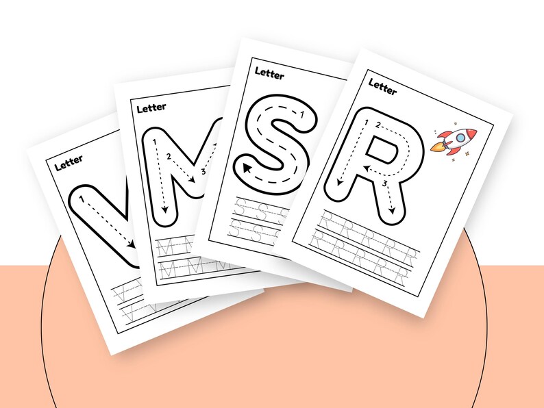 Printable Alphabet Tracing Worksheets Uppercase Letters Early Learning ...