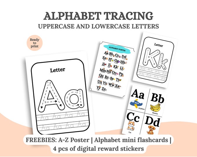 Alphabet Tracing Practice Worksheets (A-Z) Lower Case Letters, Print ...