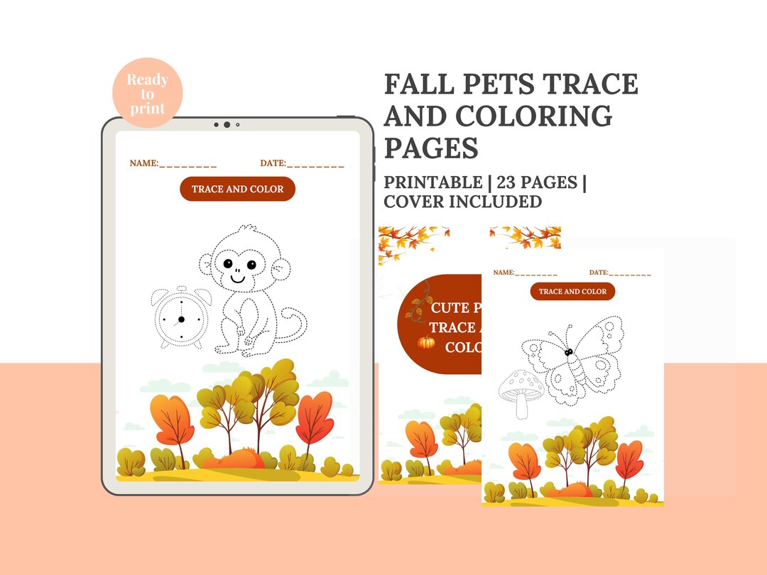 Pets Fall Coloring Pages for Kids Screen Free Activities for Preschool ...