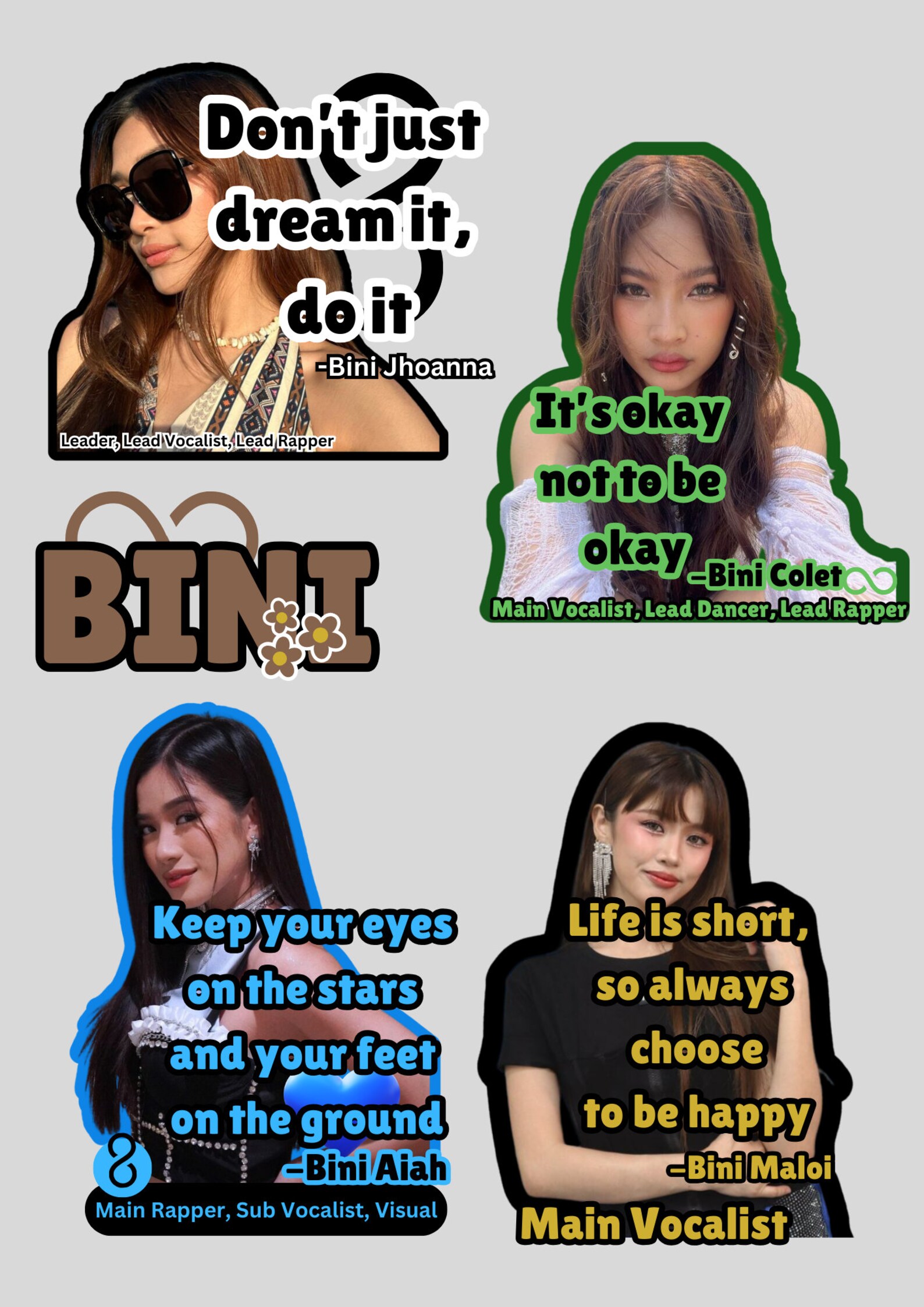 BINI Digital Stickers Bini Group Postcards Collections Cellphone ...