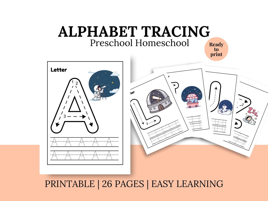 Printable Alphabet Tracing Worksheets Uppercase Letters Early Learning ...