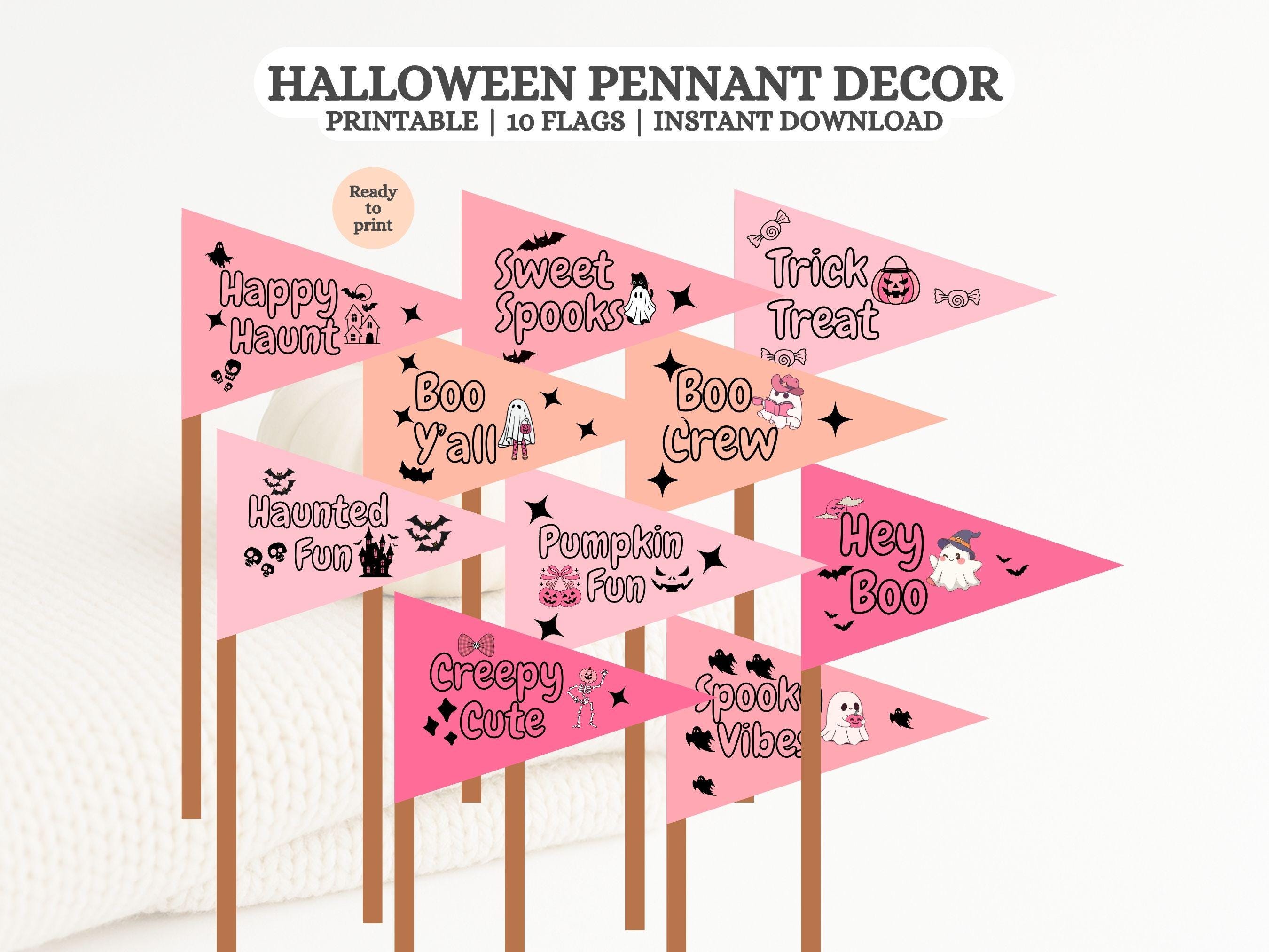 Halloween Pennant Flags Printable Kids Trick or Treat Banner Set Boo ...