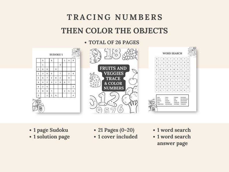 Number Tracing Worksheets Food Themed Printables for Kids Fun ...