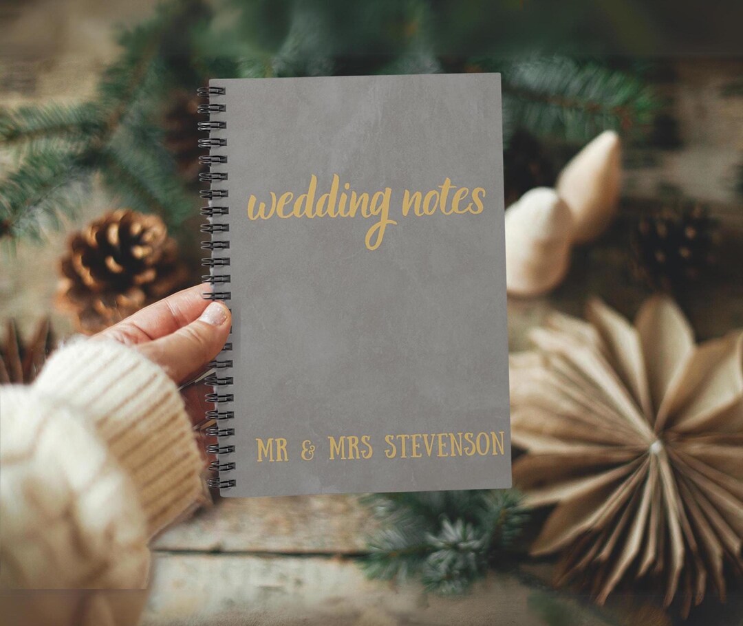 Personalized Wedding Journal Spiral Notebook Ruled Line Gift for Bride ...