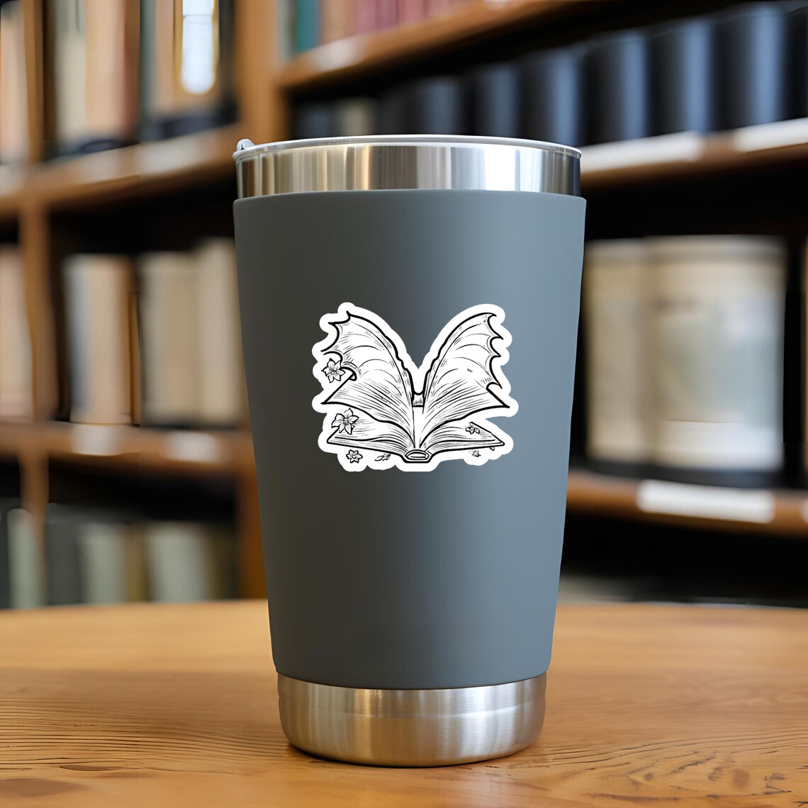 Bat Wing Book Page Fantasy Book Sticker Vinyl Sticker Gift for Book ...