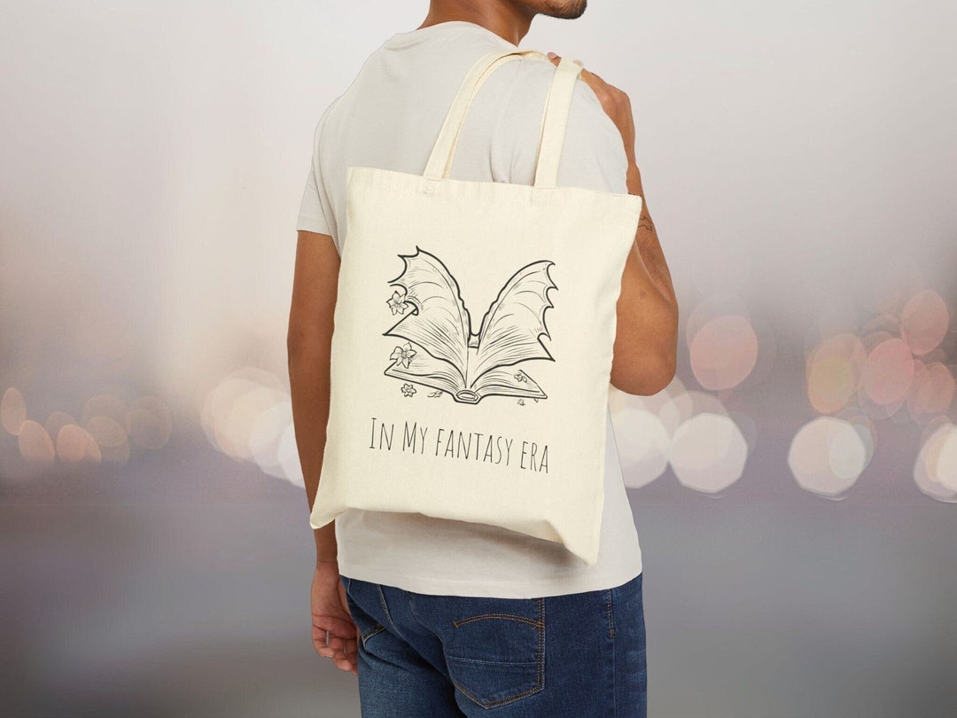 Bat / Fairy Wing Open Book Cotton Canvas Tote Bag Bookbag, Shopping ...