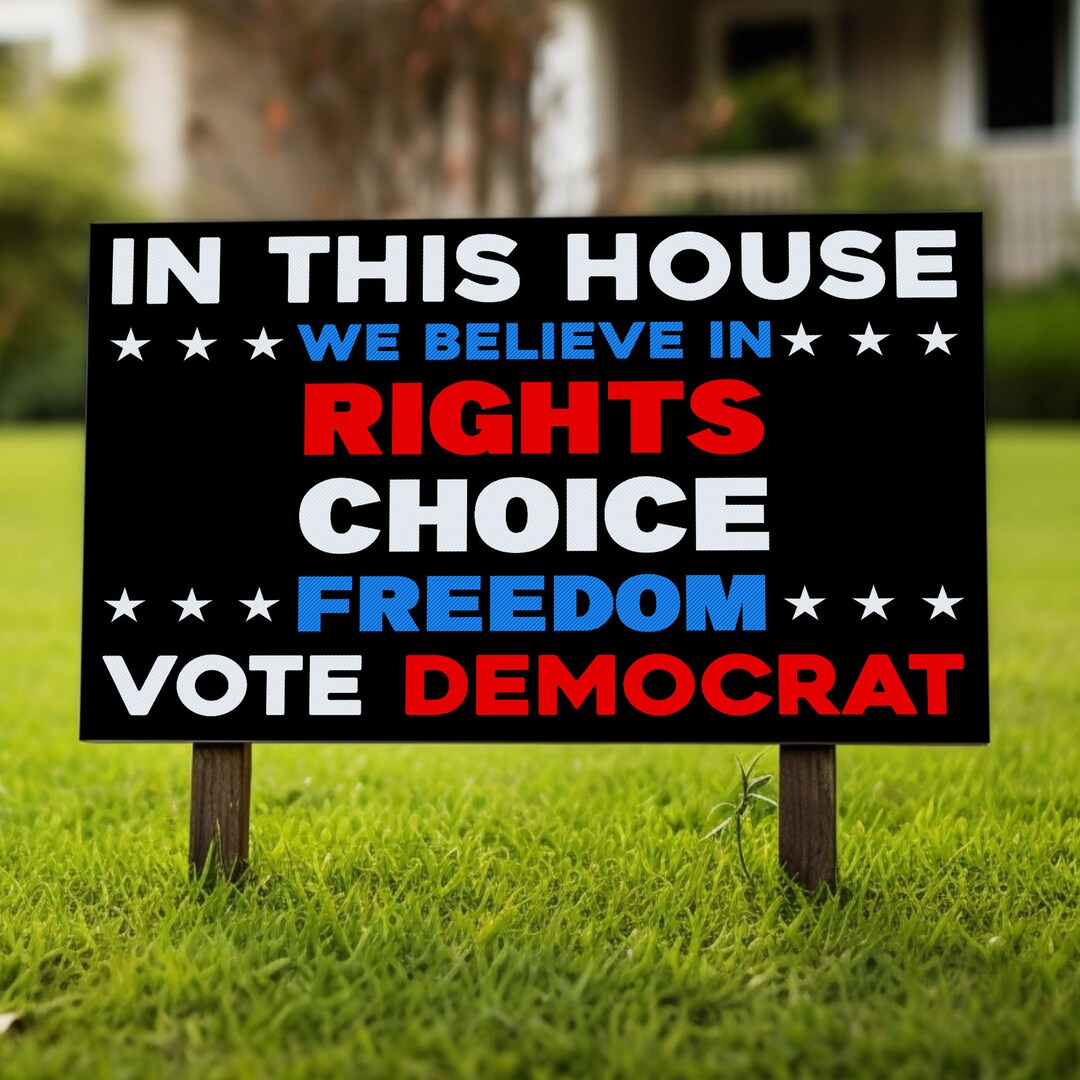 Democracy Yard Sign Voting Yard Sign Democracy Yard Sign Democratic ...