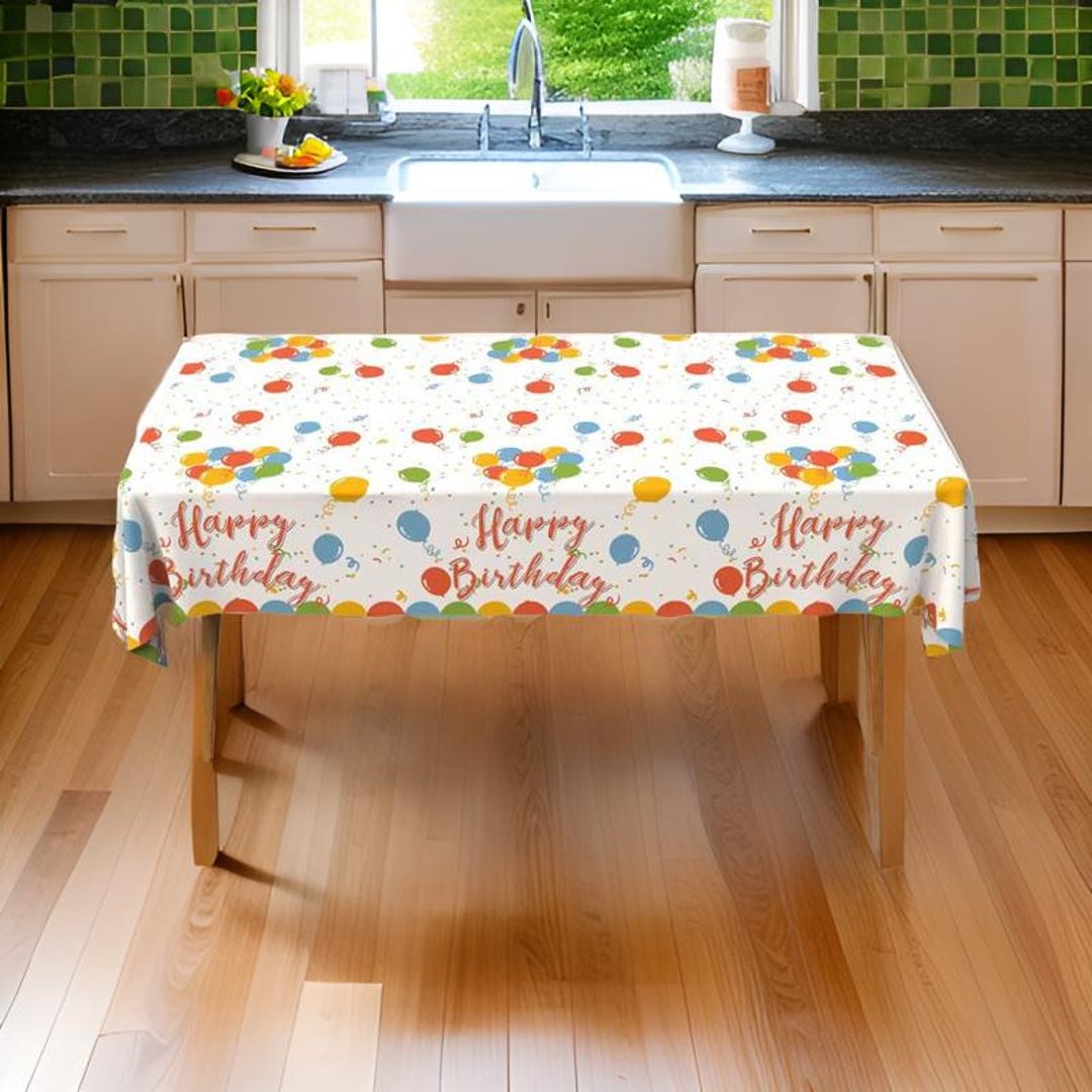 Disposable Happy Birthday Balloon Tablecloth Party Decoration - Etsy