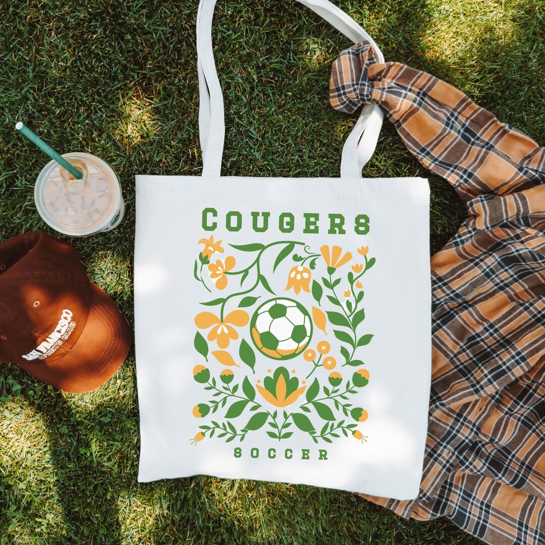 Custom Team Colors Canvas Tote Bag: Folk Art Inspired Gameday Bag - Etsy