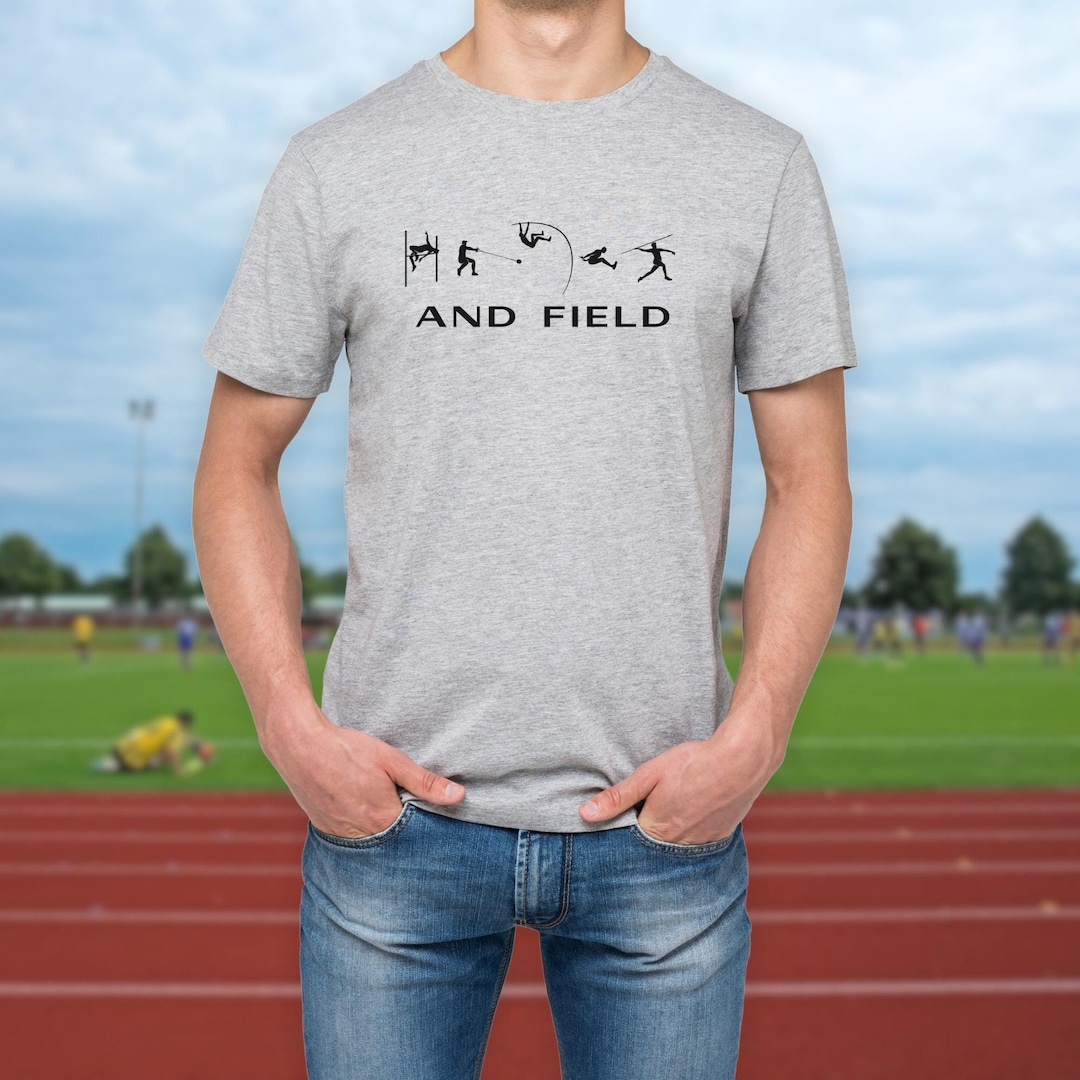 Track and Field Minimalist Short Sleeve Gray T-shirt, Unisex Softstyle ...