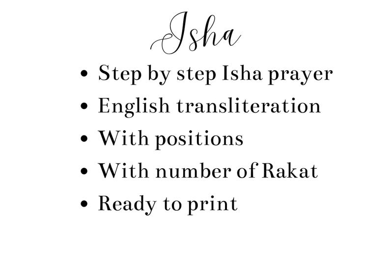 Isha Prayer Sheets - Etsy