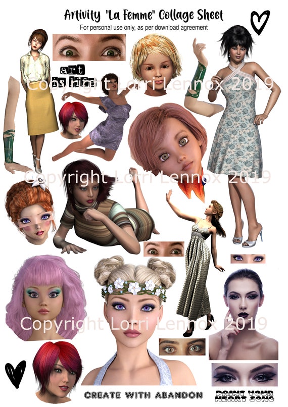 LA FEMME Collage Sheet by Artivity | Etsy