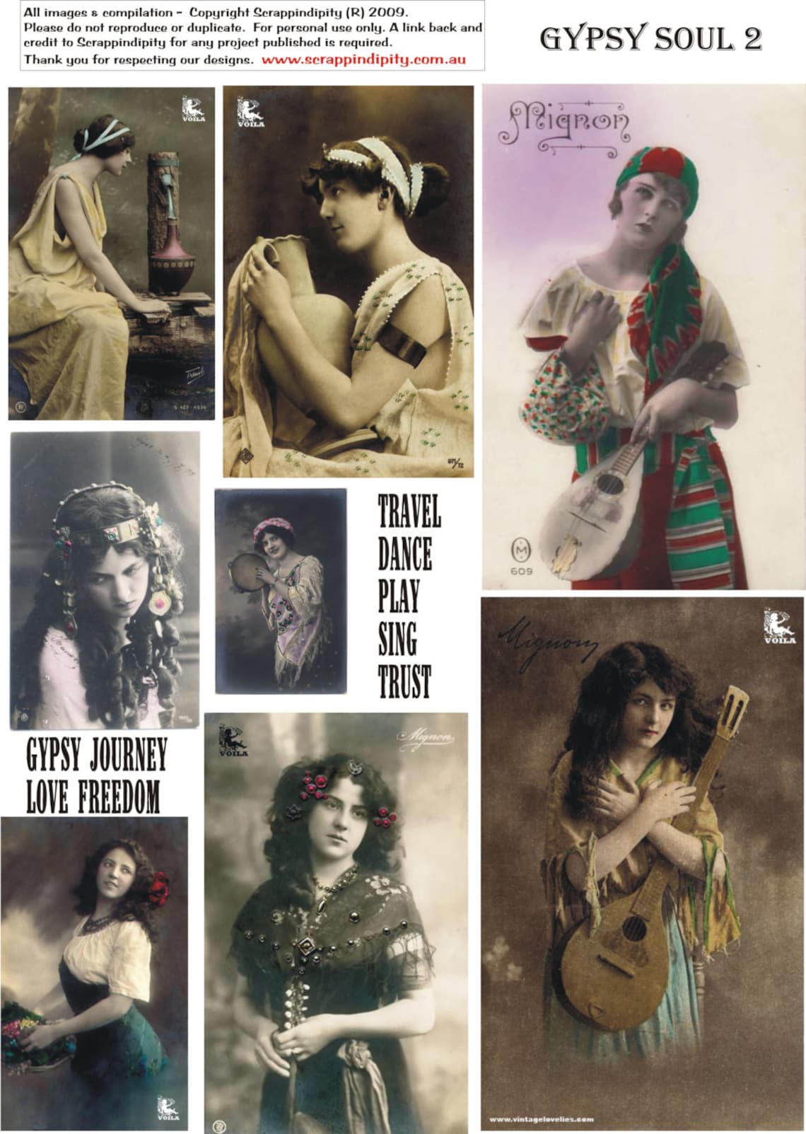 GYPSY Soul 2 Vintage Collage Sheet - Etsy