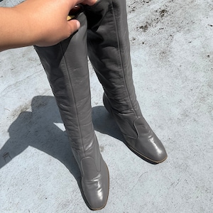 Vintage Joyce California Knee High Gray Boots. Size 9 1/2. Pointed Toe ...