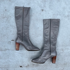 Vintage Joyce California Knee High Gray Boots. Size 9 1/2. Pointed Toe ...
