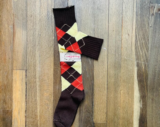 Vintage Bonnie Doon Knee-high Argyle Socks. Long Multicolor Orlon and ...