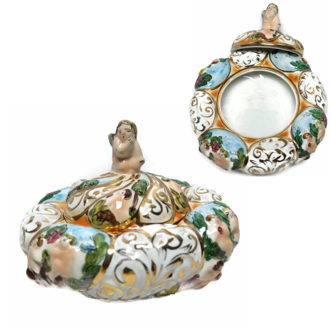 Vintage Capodimonte. 40s 50s Italian Capodimonte Dish. Hand Painted ...