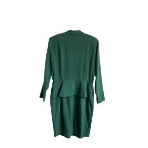 Vintage Gigi Forest Green Skirt Suit Dress. Green Button-up Peplum ...