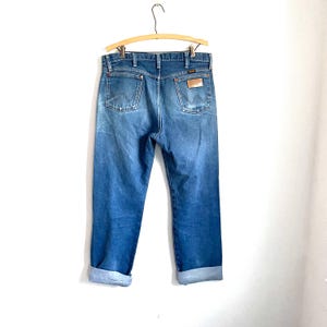 Vintage Wrangler Distressed Ripped Jeans. Whisker Worn Denim Pants ...