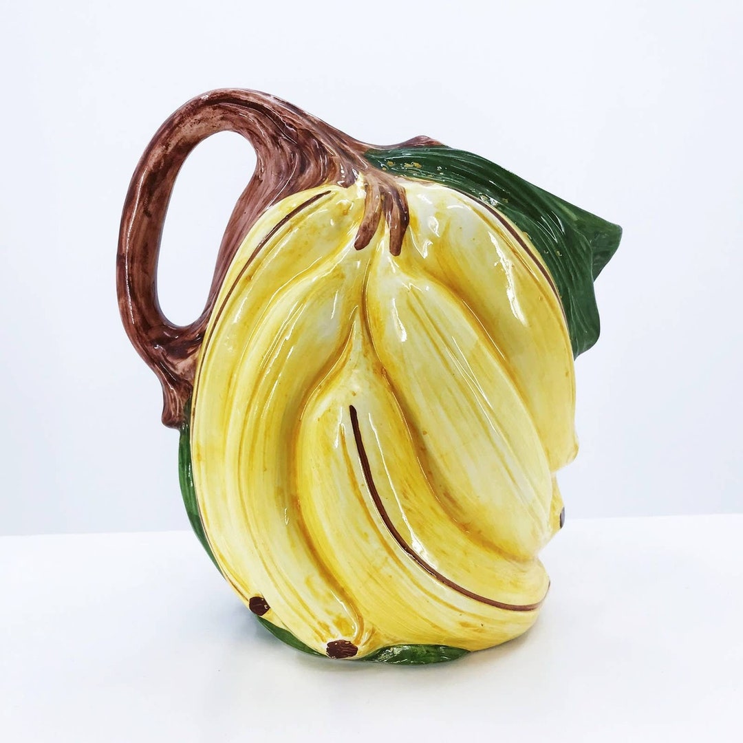 Majolica Italian Banana Pottery Pitcher. Cottagecore. Banana Pottery ...