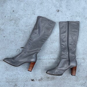 Vintage Joyce California Knee High Gray Boots. Size 9 1/2. Pointed Toe ...