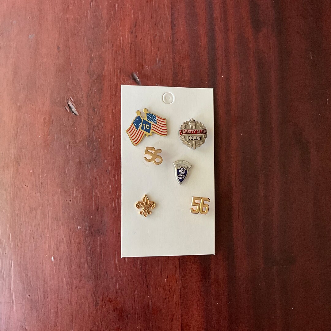 Vintage Assorted Lapel Pins. American Style. 76 American Flag. Goldtone ...