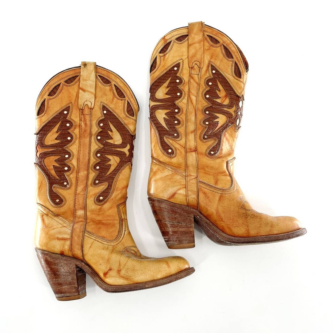 Vintage Miss Capezio Boots. Butterfly Cowboy Boots. Leather Western ...