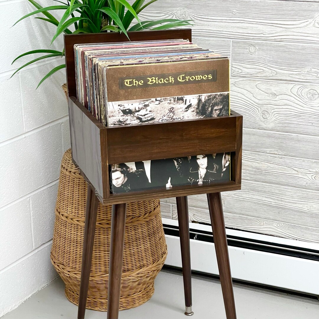 THE VINTEDGER™ Single Display Wood Record Album Storage Stand Walnut - Etsy