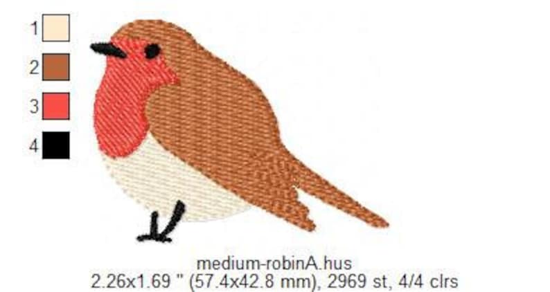 Simple little Robin in 3 sizes. Christmas Machine | Etsy