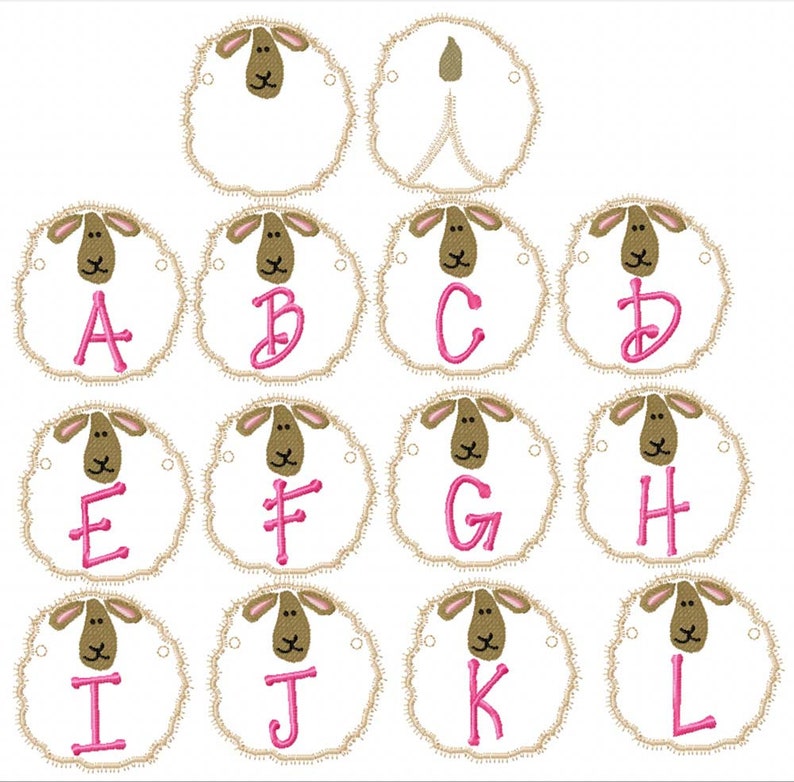 ALPHABET SHEEP Bunting/garland Machine Embroidery Designs - Etsy