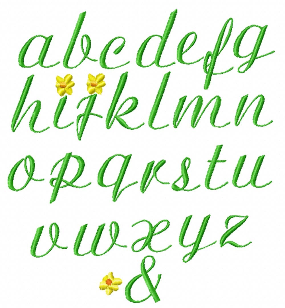 DAFFODILS FONT. for the 4x4 Hoop Machine Embroidery Designs - Etsy