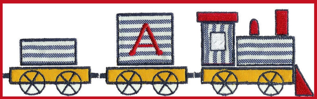APPLIQUE ALPHABET TRAIN. for the 4x4 Hoop Alphabet/letters Machine ...