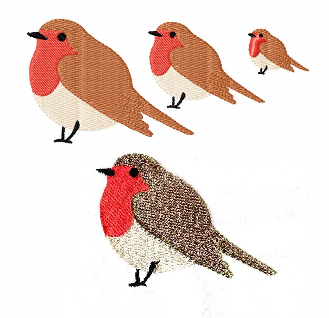 Simple Little Robin in 3 Sizes. Christmas Machine Embroidery Designs ...
