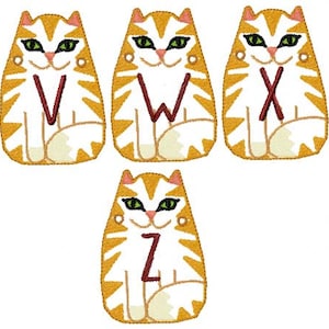 TABBY ALPHABET BUNTING Cat Machine Embroidery Designs - Etsy