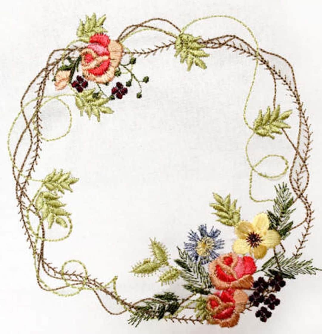 WATERCOLOUR WREATHS 6" Machine Embroidery Designs - Etsy