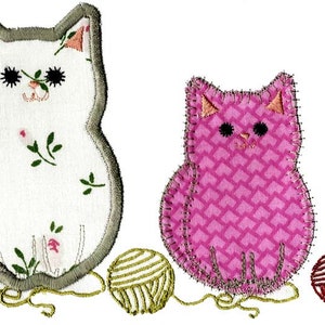 APPLIQUE WOOL CATS Cat Machine Embroidery Designs - Etsy