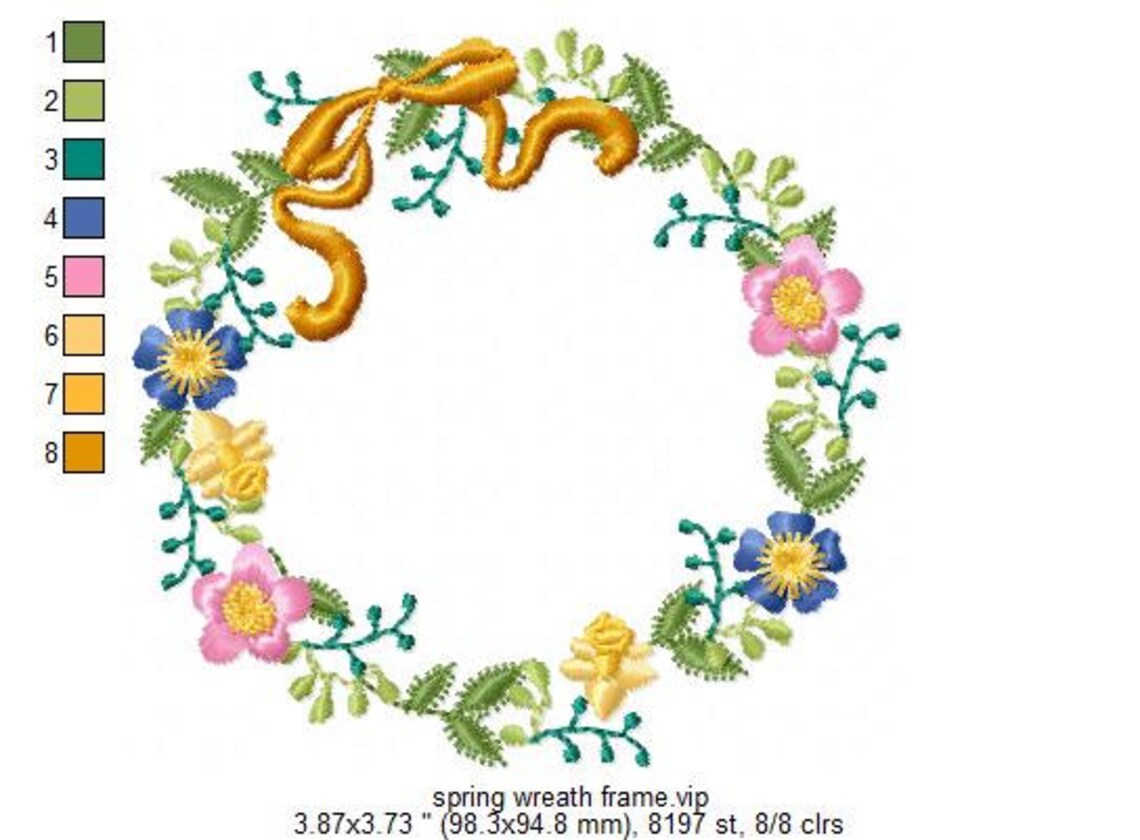 SPRING WREATH Frame 4" Hoop . Machine Embroidery Designs - Etsy