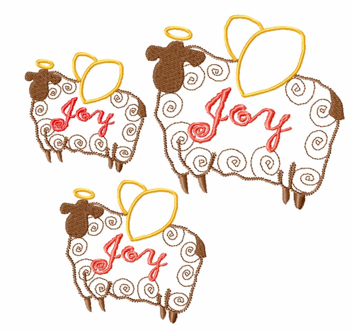 ANGEL SHEEP in 3 Sizes... Christmas Machine Embroidery Designs - Etsy