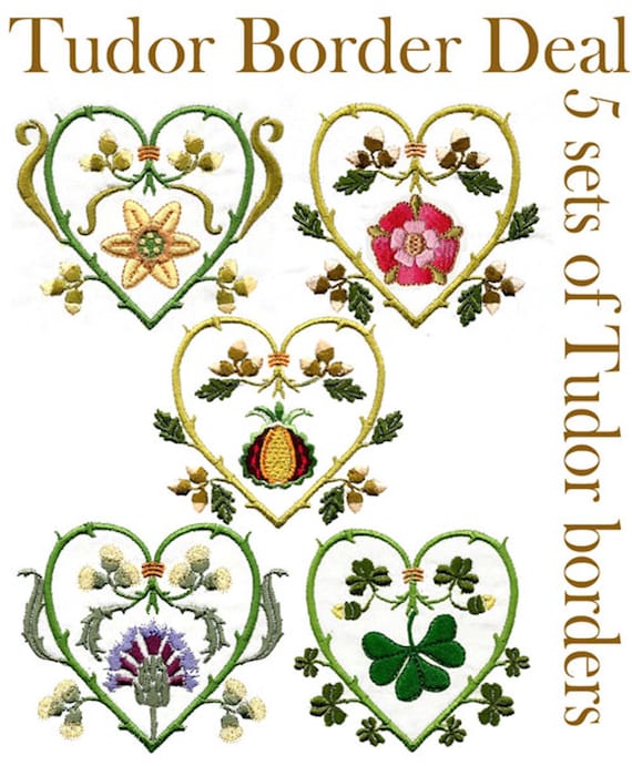 TUDOR BORDERS DEAL Machine embroidery Designs | Etsy