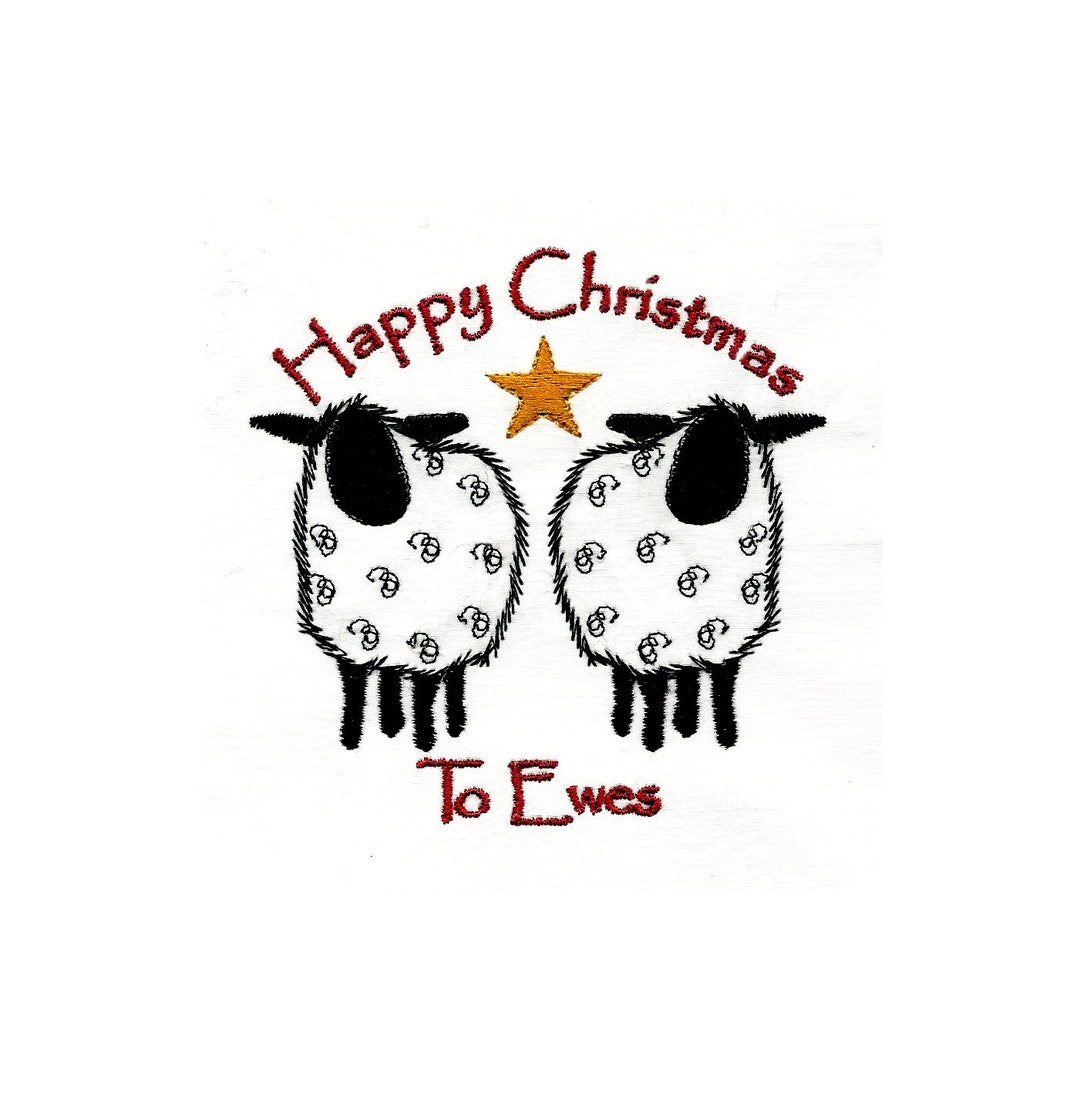 Happy/merry Christmas to Ewes in 2 Sizes... Christmas Machine ...