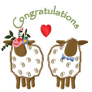 CONGRATULATIONS SHEEP Wedding,aniversery,betrothal. for the 5x7 Hoop ...