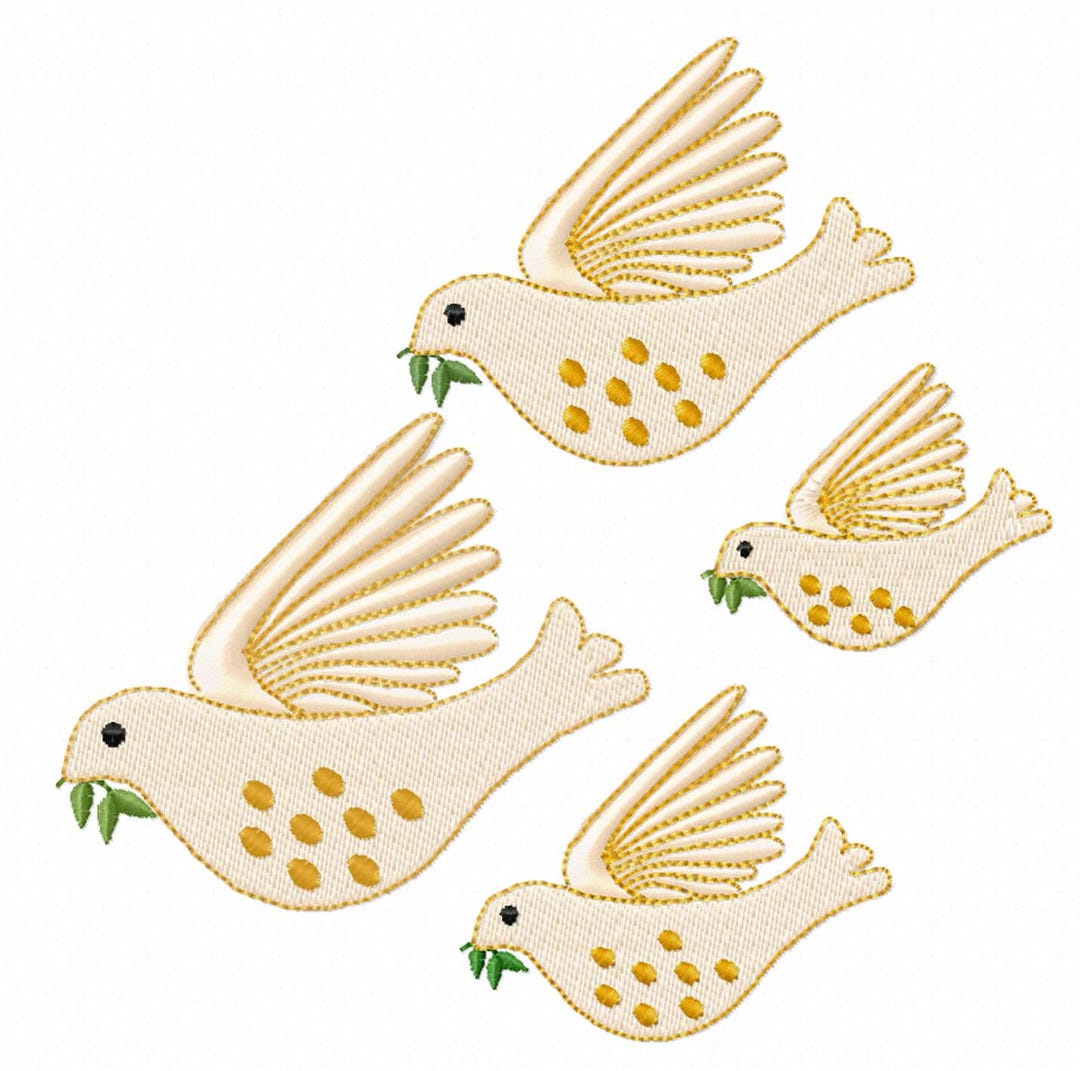 DOVES, in 4 Sizes. Machine Embroidery Designs - Etsy
