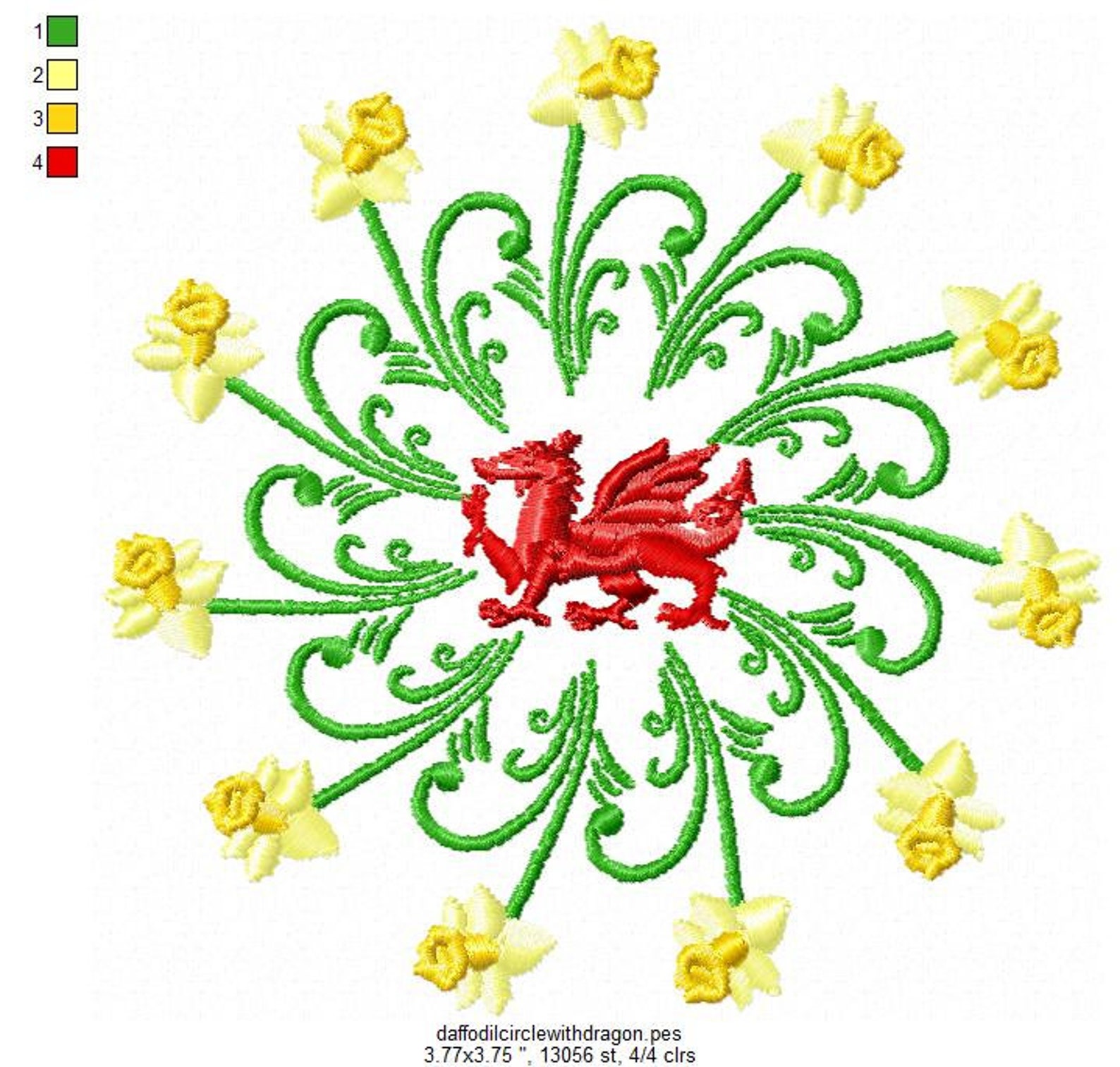 WELSH Daffodils.4 Machine Embroidery Designs - Etsy