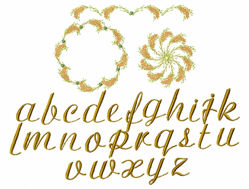 WHEAT FONT/MONOGRAMS Machine Embroidery Designs | Etsy