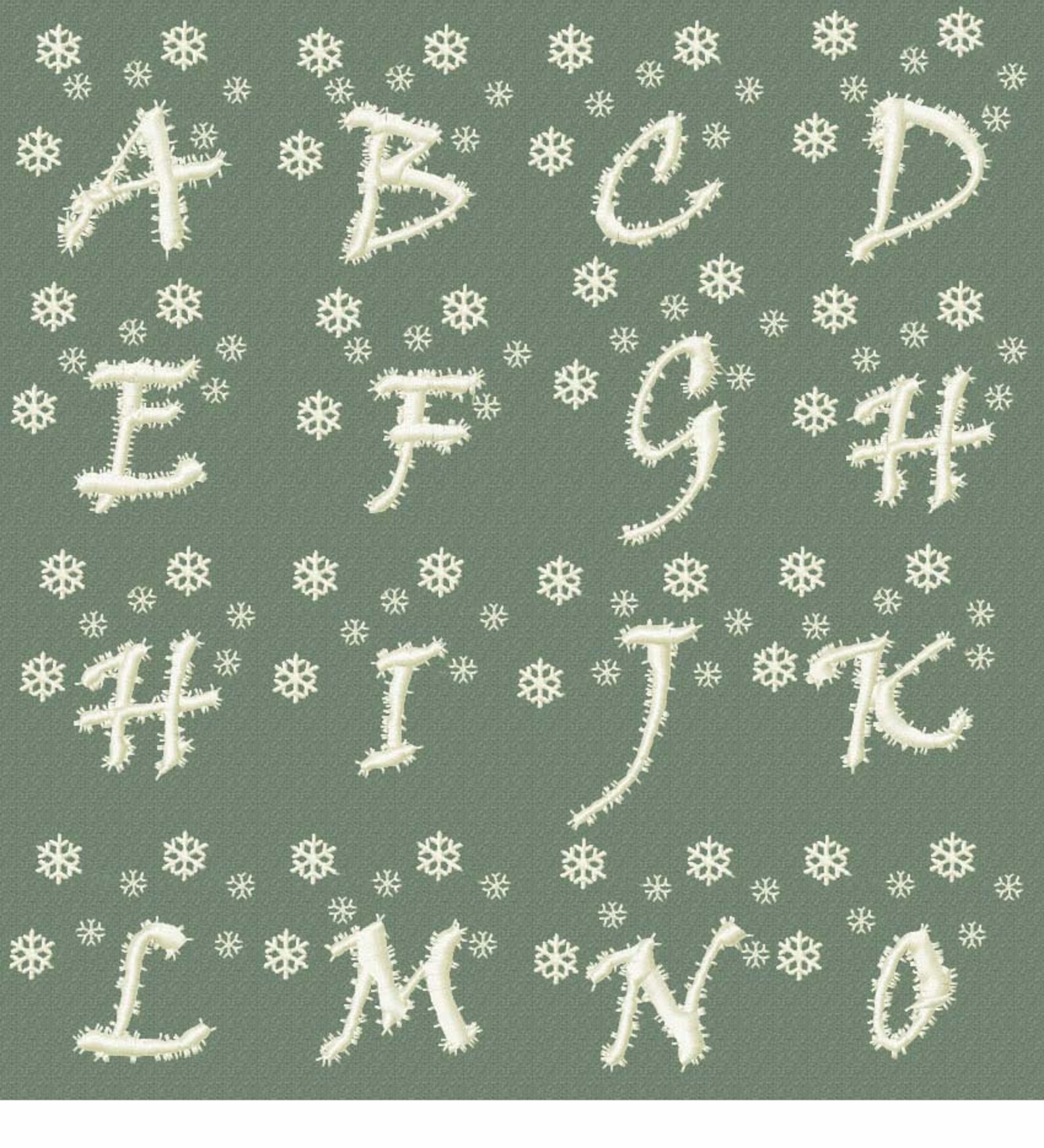 FROSTY SNOWFLAKE FONT /alphabet. Machine Embroidery Designs - Etsy
