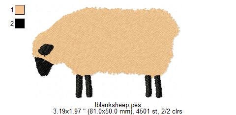 SINGLE IRISH SHEEP . for the 4x4 Hoop Prim/folk Art Machine Embroidery ...