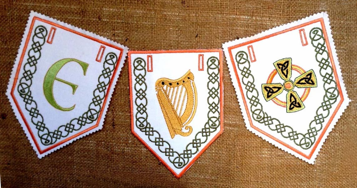 CELTIC IRISH BUNTING . Machine Embroidery Designs - Etsy