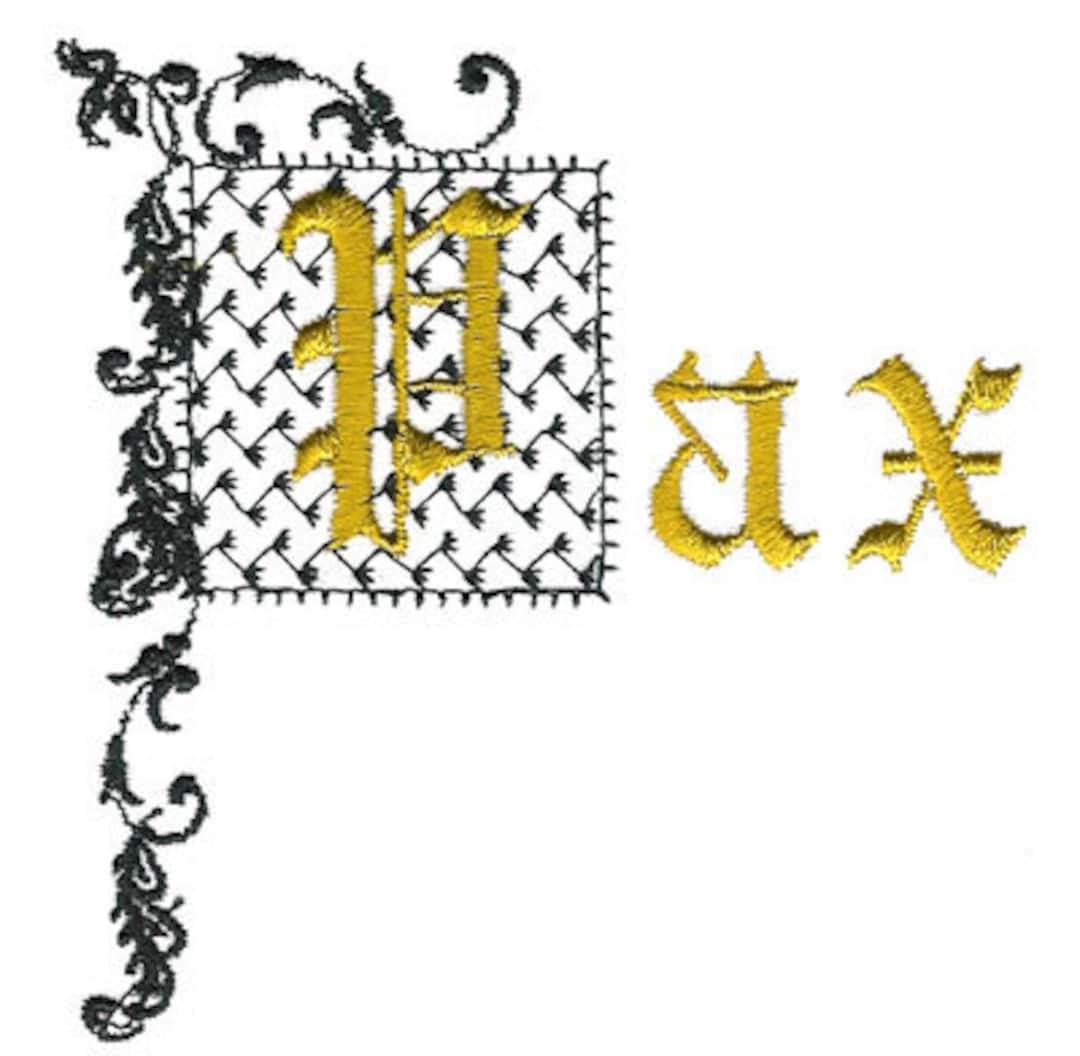 MEDIEVAL BLACKWORK FONT Machine Embroidery Designs - Etsy