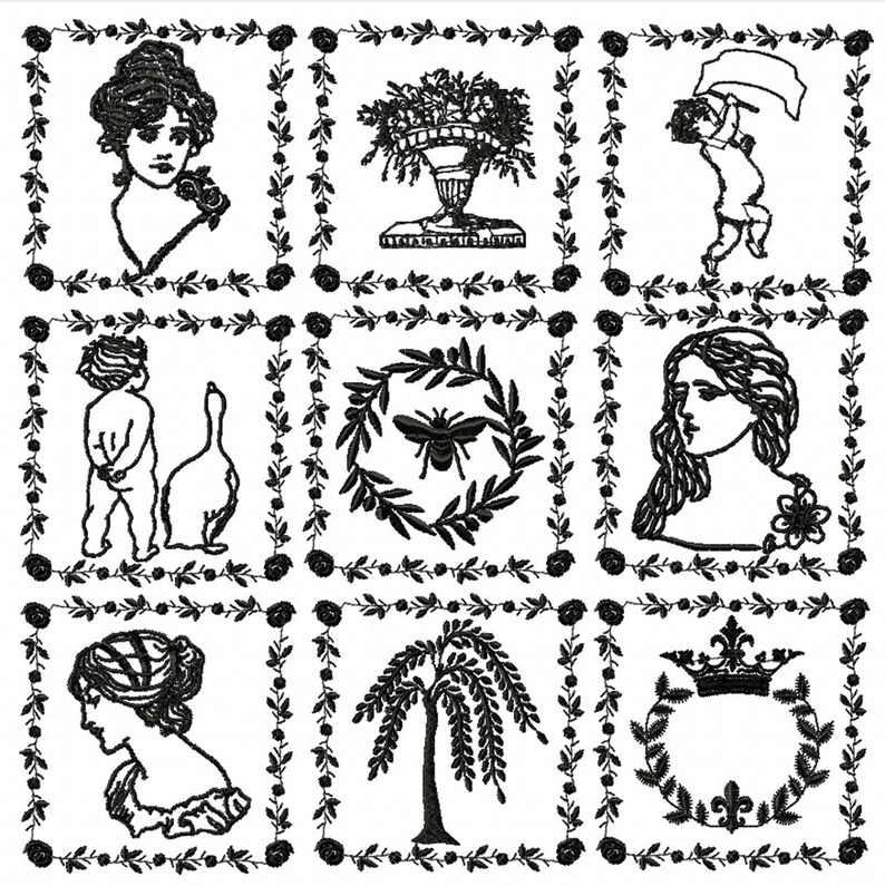 TOILE QUILT Machine Embroidery Designs - Etsy