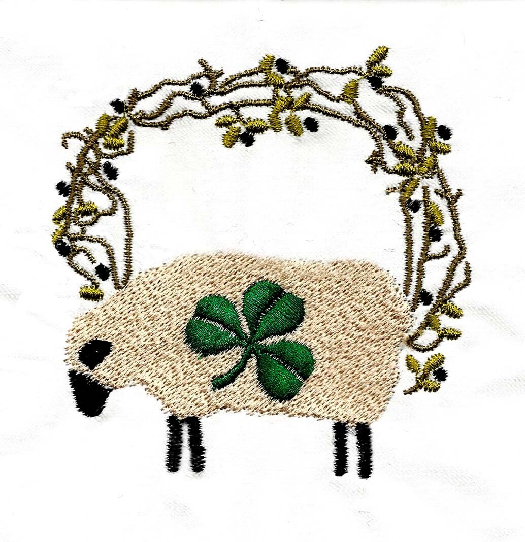 SINGLE IRISH SHEEP . for the 4x4 Hoop Prim/folk Art Machine Embroidery ...